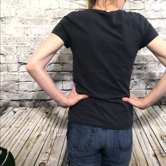 H&M | Tops | Hm Basic Tee W Foiled Tiger In Blue Gold M | Poshmark